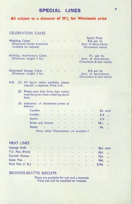 Landers Bread Price List 1963 | Shops and Retail, Mansfield Business ...